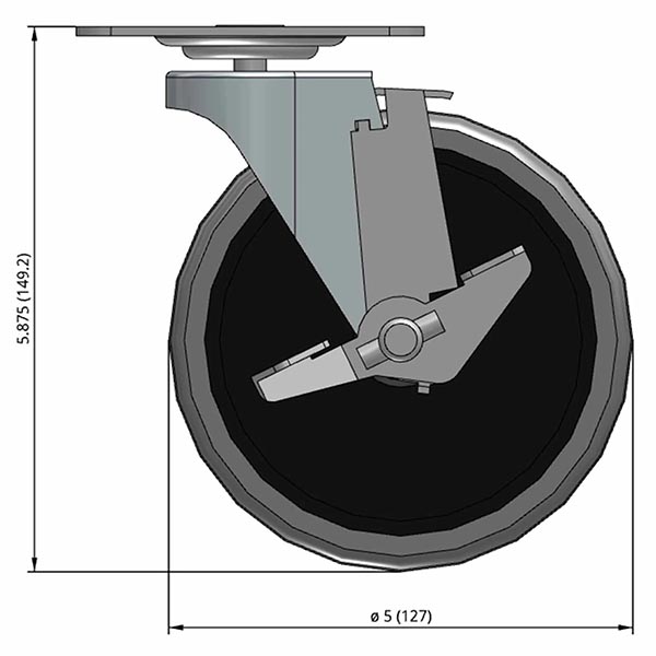 Cisco-Eagle Catalog - Swivel Caster with Side Lock - 5" x 0.94" TPR ...