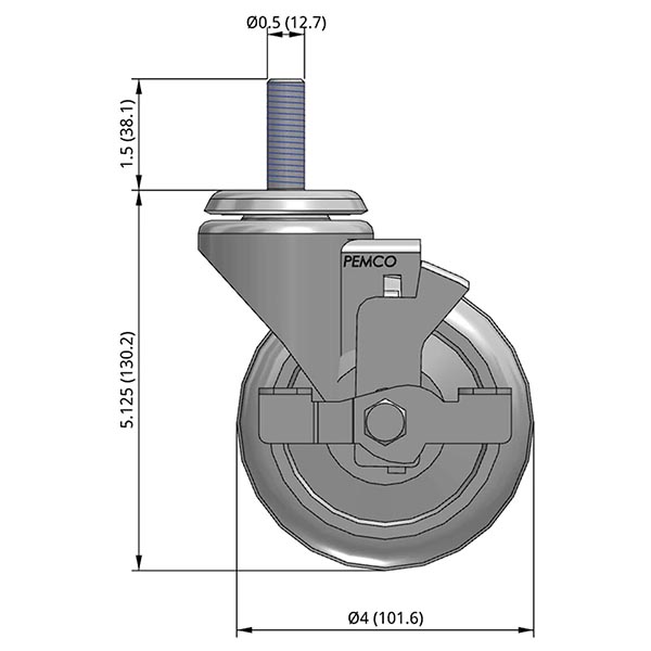 Cisco-Eagle Catalog - Swivel Stem Caster with Side Lock - 4" x 1.25 ...