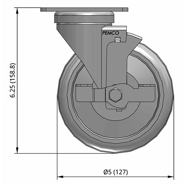 Cisco-Eagle Catalog - Swivel Caster with Side Lock - 5" x 1.25" TPU ...