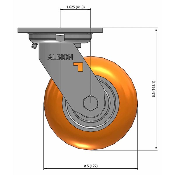Cisco-Eagle Catalog - Swivel Caster - 5" x 2" Orange Polyurethane on ...