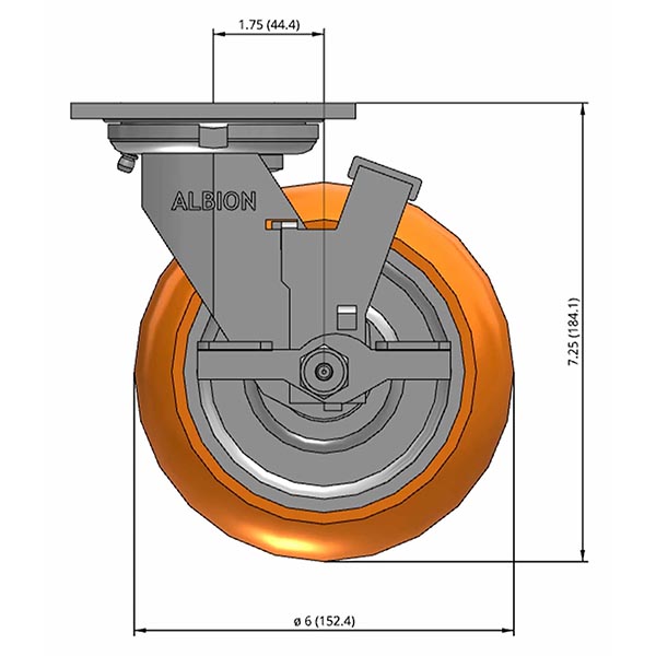 Cisco-Eagle Catalog - Swivel Caster with Side Lock - 6" x 2" Orange ...