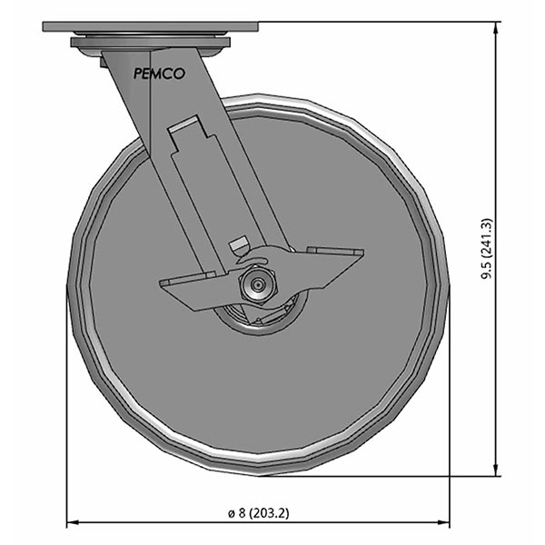 Cisco-Eagle Catalog - Swivel Caster with Side Lock - 8" x 2" Cast Iron ...