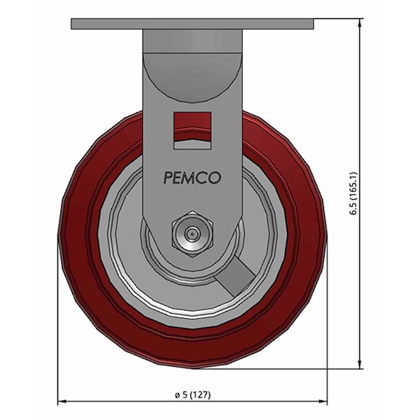 Cisco-Eagle Catalog - Rigid Caster - 5" x 2" TPU Wheel, 600 lb. Cap.