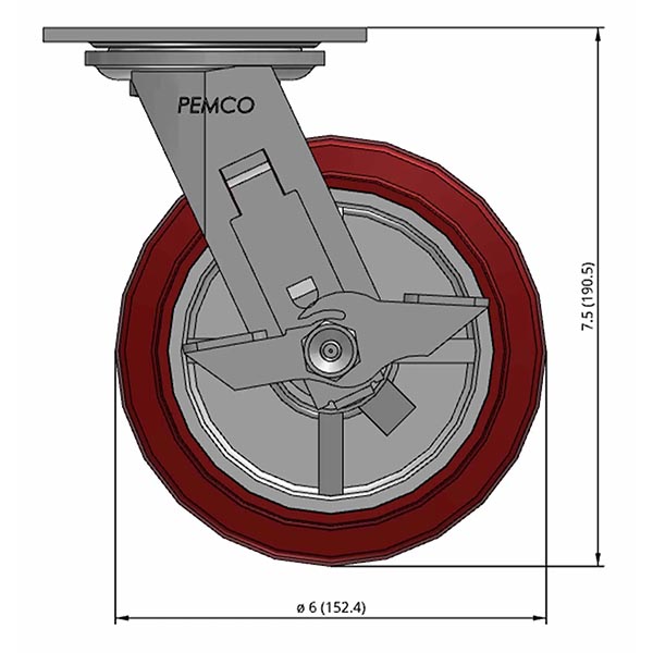 Cisco-Eagle Catalog - Swivel Caster with Side Lock - 6" x 2" TPU Wheel ...