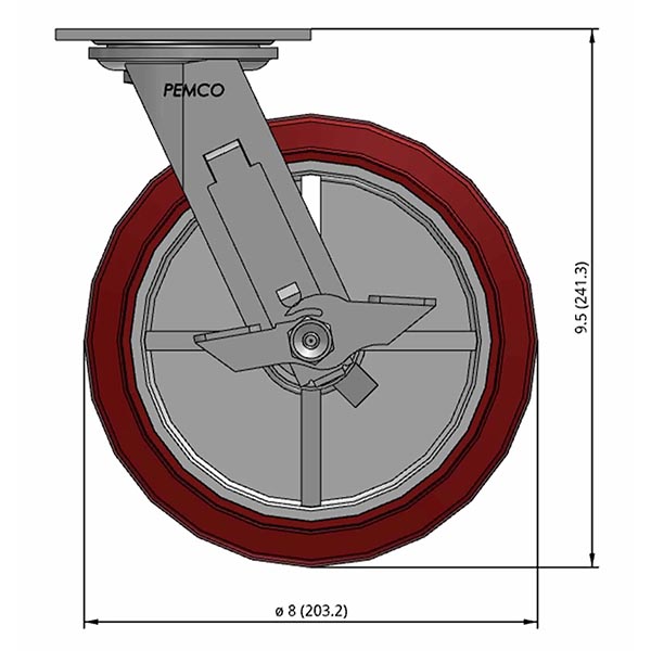 Cisco-Eagle Catalog - Swivel Caster with Side Lock - 8" x 2" TPU Wheel ...