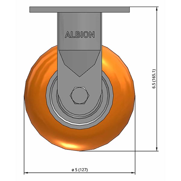 Cisco-Eagle Catalog - Rigid Caster - 5" x 2" Orange Polyurethane on ...