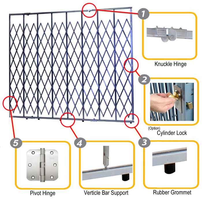 Cisco-Eagle Catalog - Storefront Security Gate - 20' W x 8' H, w/ Fixed ...
